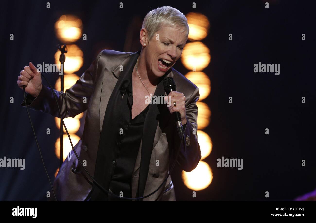 Annie Lennox performs during filming of the Graham Norton Show at the London Studios, London, to ...