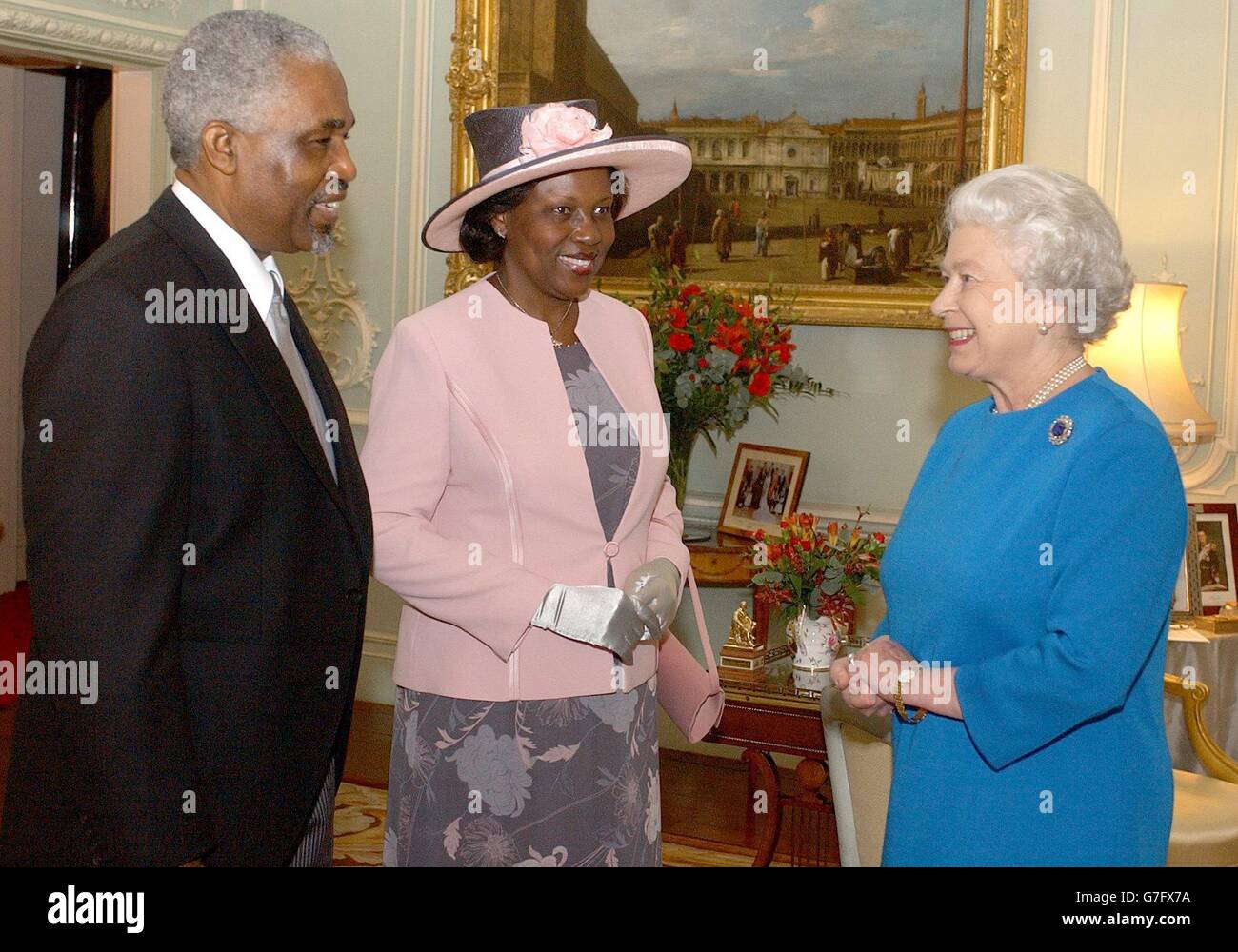 Queen Elizabeth II receives Dr Carl Roberts Stock Photo - Alamy