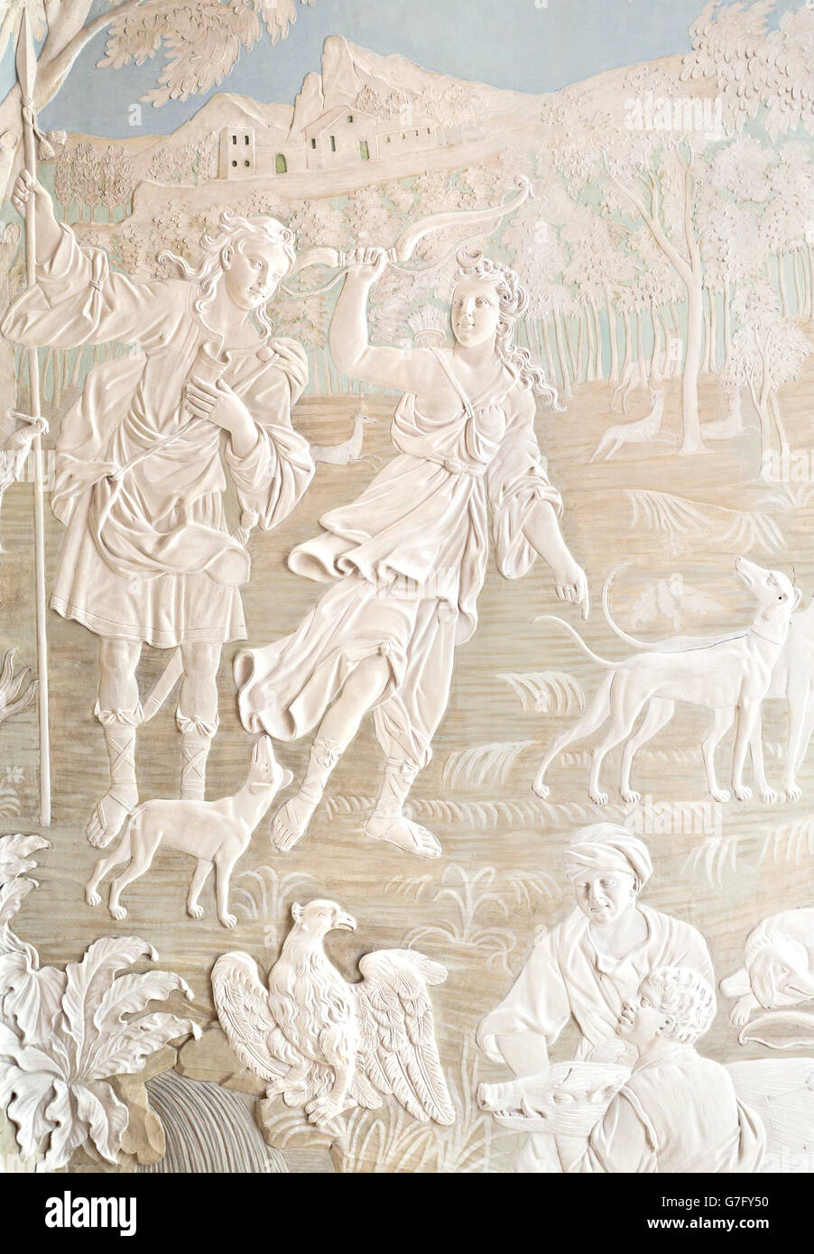 Example of the extraordinary detailed work of a rococo stucco ceiling ...