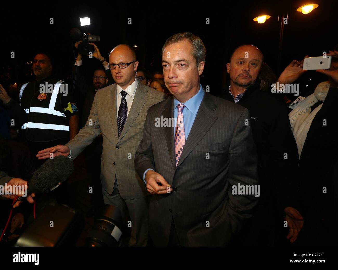UKIP Leader Nigel Farage arriving for the Rochester and Strood ...