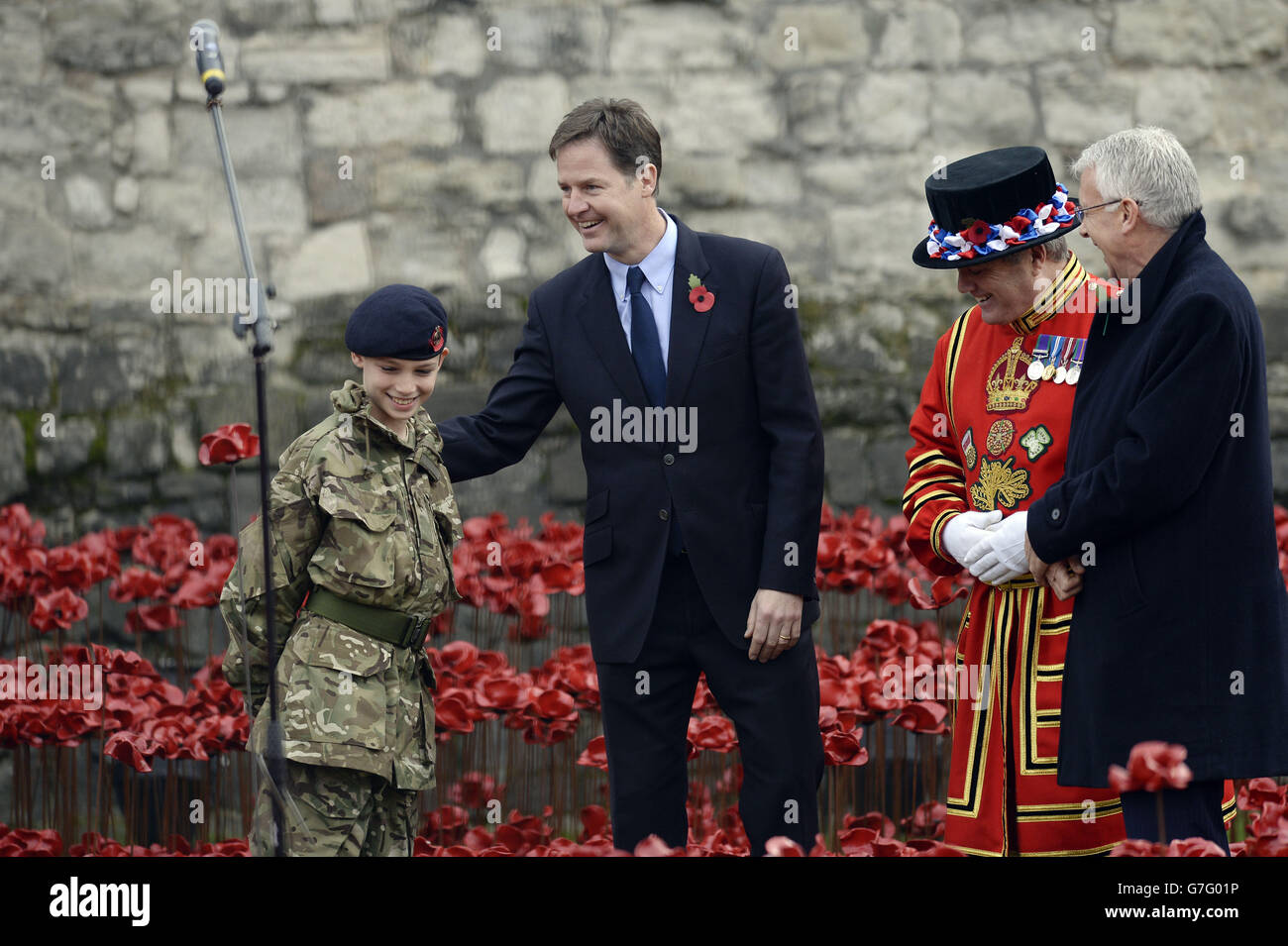 Deputy Prime Minister Nick Clegg with cadet Harry Hayes, 13, after the ...