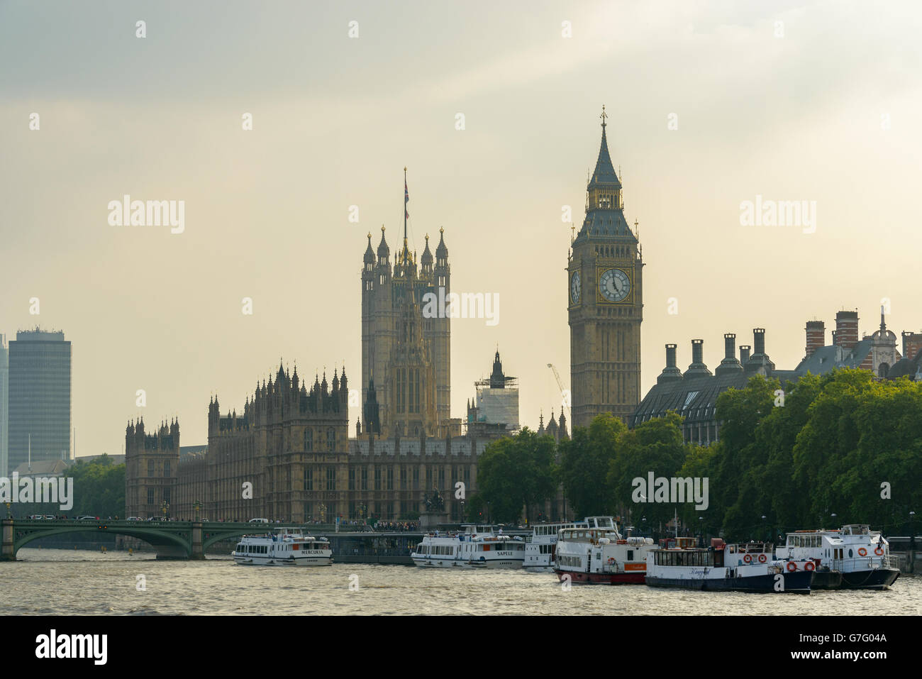 The Palace of Westminster and the Clock Tower in London, England, UK ...