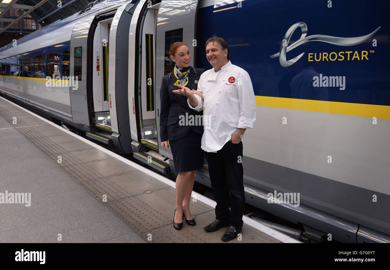 Eurostar crew member Josephine Warren with chef Raymond Blanc who has ...