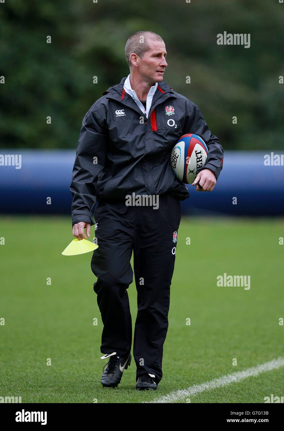 Coach stuart lancaster during training session at pennyhill park hotel ...