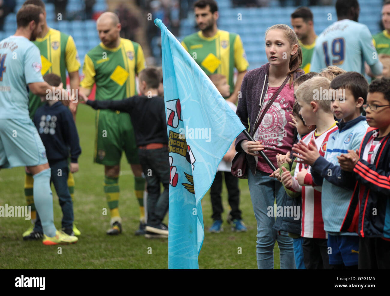 Coventry city flag bearers before the game hi-res stock photography and ...