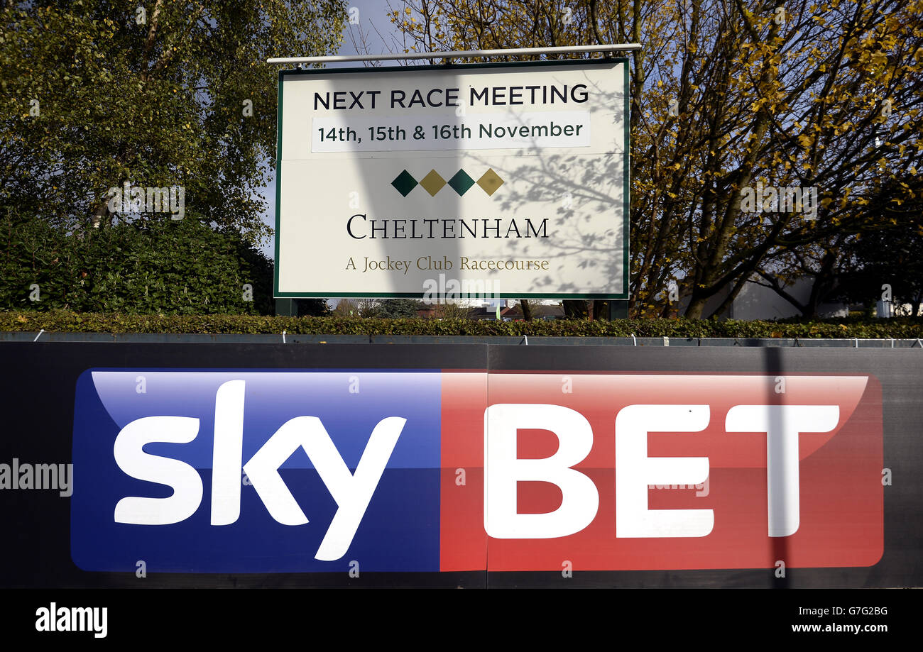 The jockey club sign at cheltenham racecourse hi-res stock photography ...