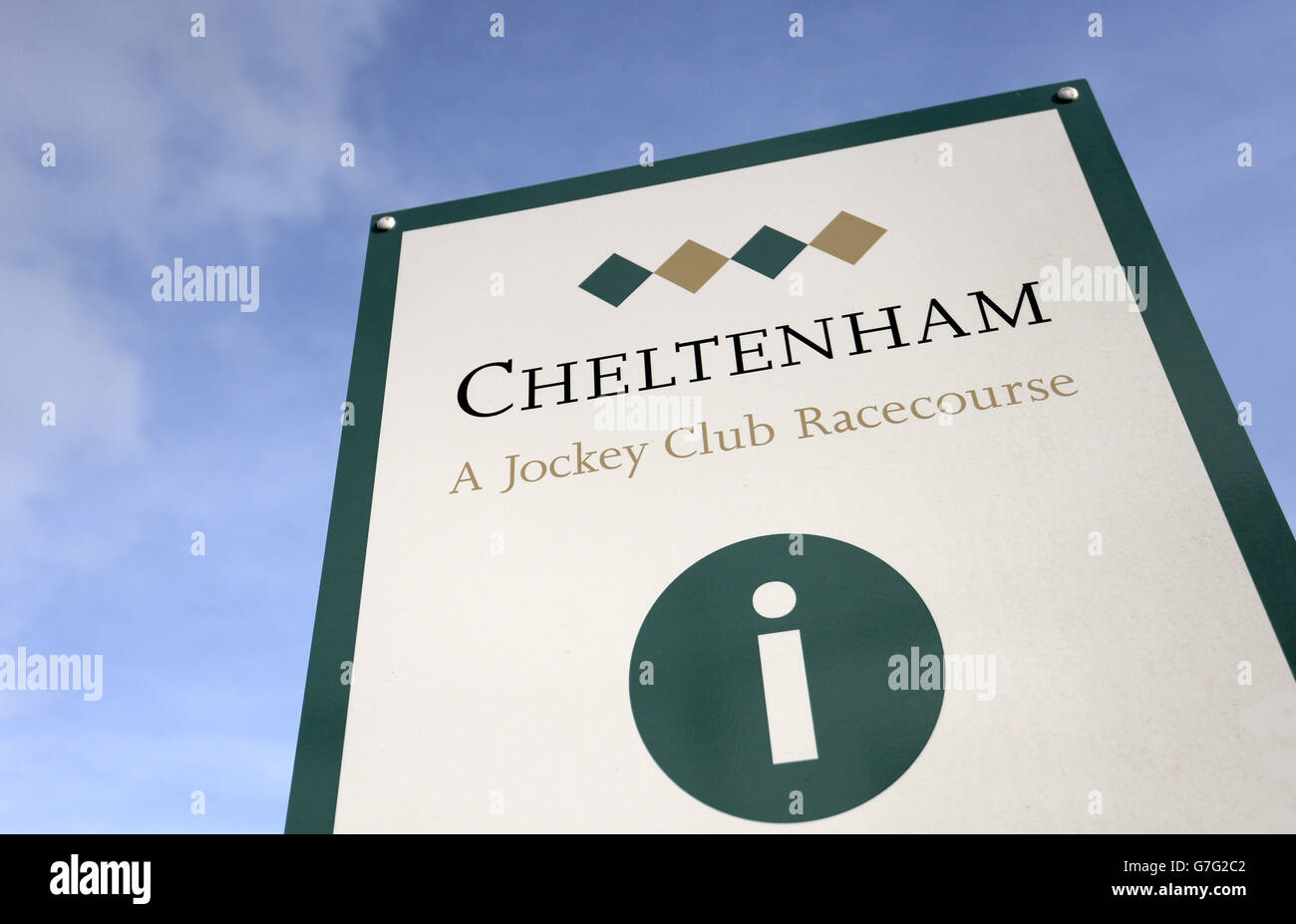 The jockey club sign at cheltenham racecourse hi-res stock photography ...