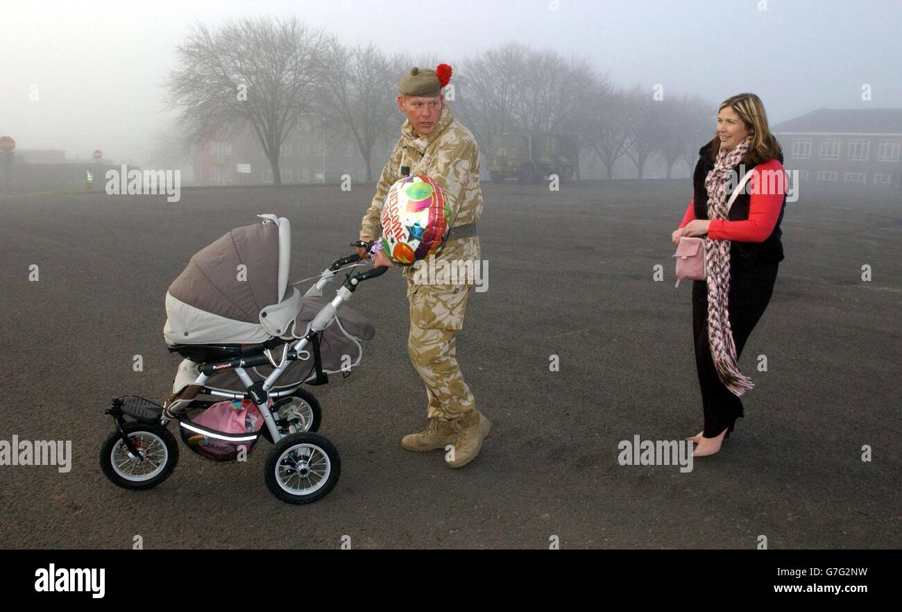 Black Watch Sergeant Allan Dunn sees newborn daughter Caitlin and his ...