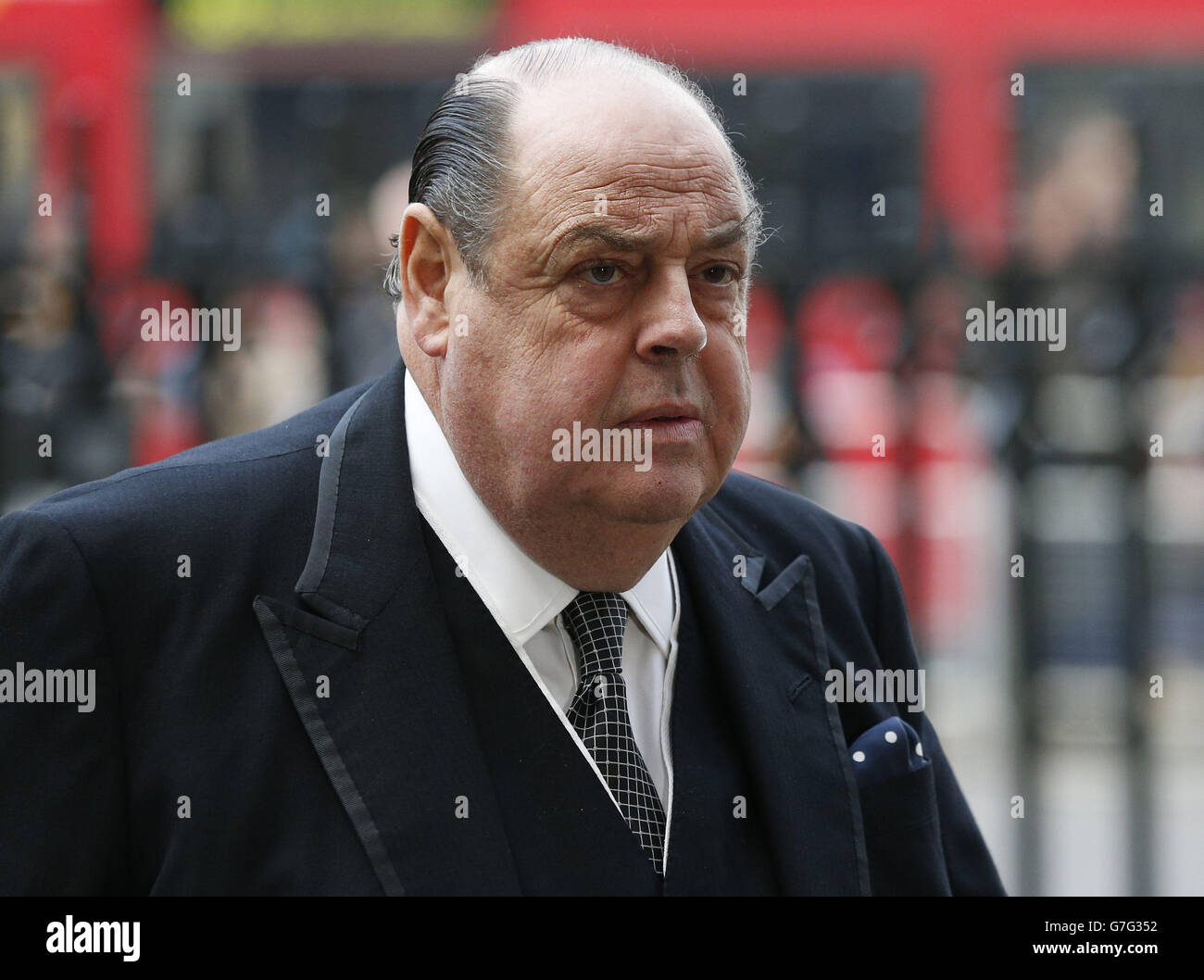 Sir Nicholas Soames attends a Service of Thanksgiving for the Life and ...