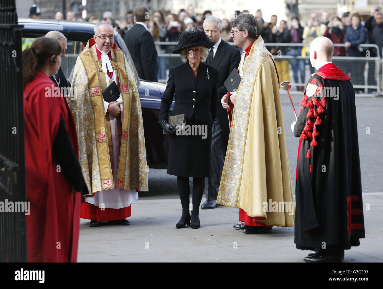 The Duchess of Cornwall arrives to attend a Service of Thanksgiving for ...