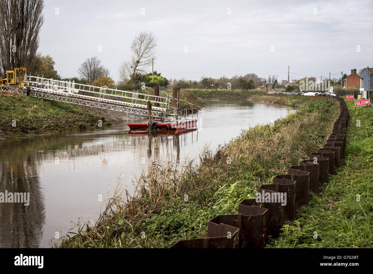 A view looking out over the River Parrett through, Burrowbridge ...