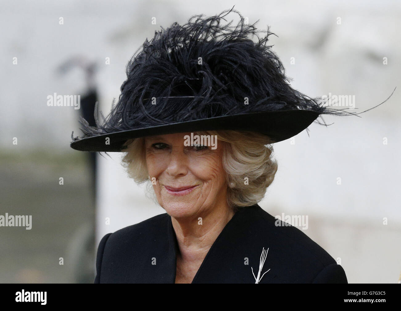 The Duchess of Cornwall leaves a Service of Thanksgiving for the Life ...