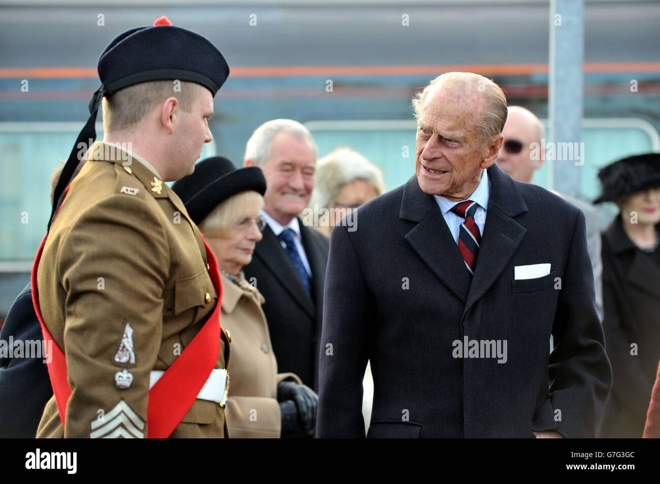 The Duke of Edinburgh meets Piper Major Ryan Anderson, as she arrives ...