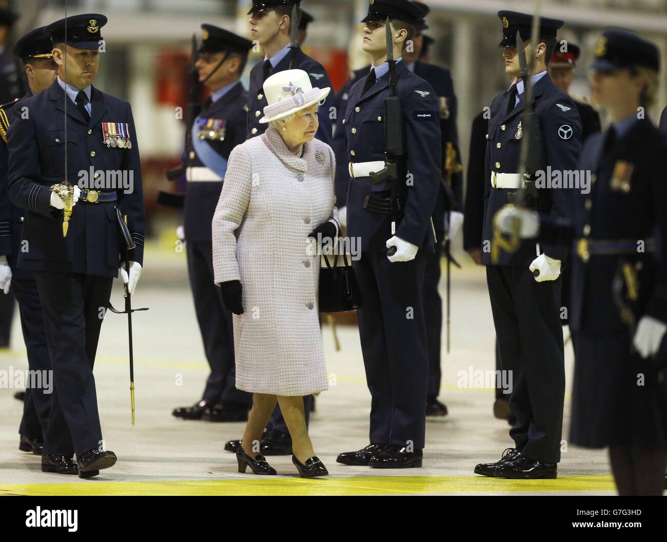 Queen Elizabeth II during an inspection of personnel from No 1 (Fighter ...