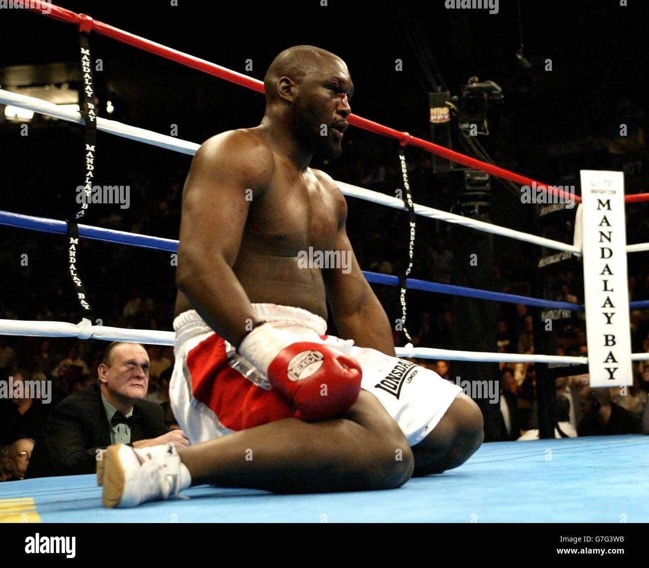 Britain's Danny Williams on his knees, but survives the count, after ...