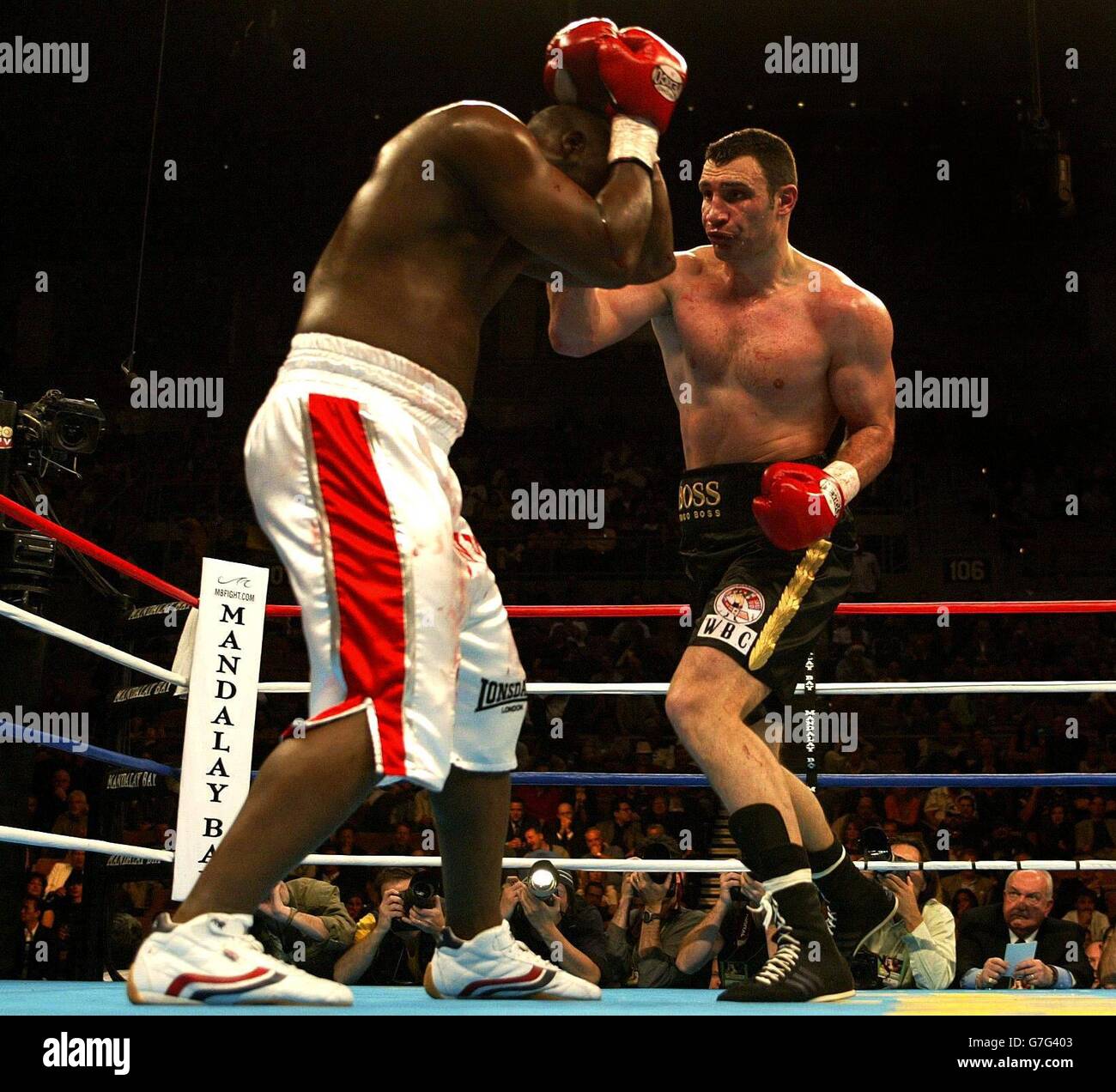 Britain's Danny Williams (left) in action against Ukraine's Vitali ...