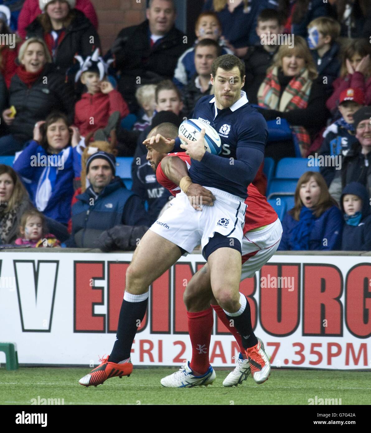 Scotland's Finn Russell gets tackled during the viagogo Autumn Test at ...