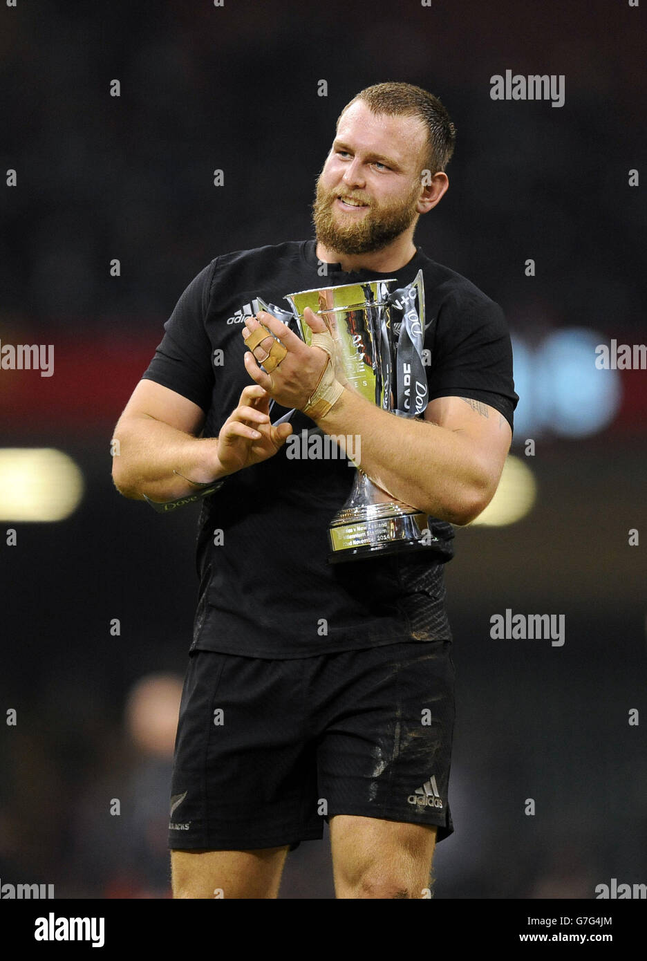New Zealand's Joe Moody applauds the fans after the Dove Men Series ...