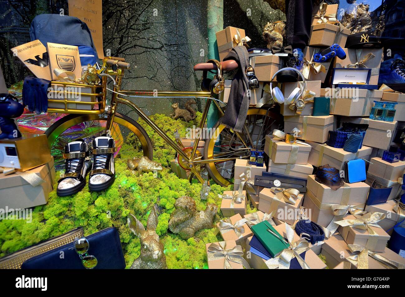 A section of the Christmas window displays at Selfridges department ...