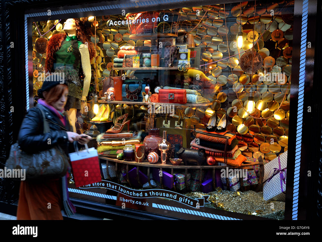 A section of the Christmas window displays at the Liberty department ...