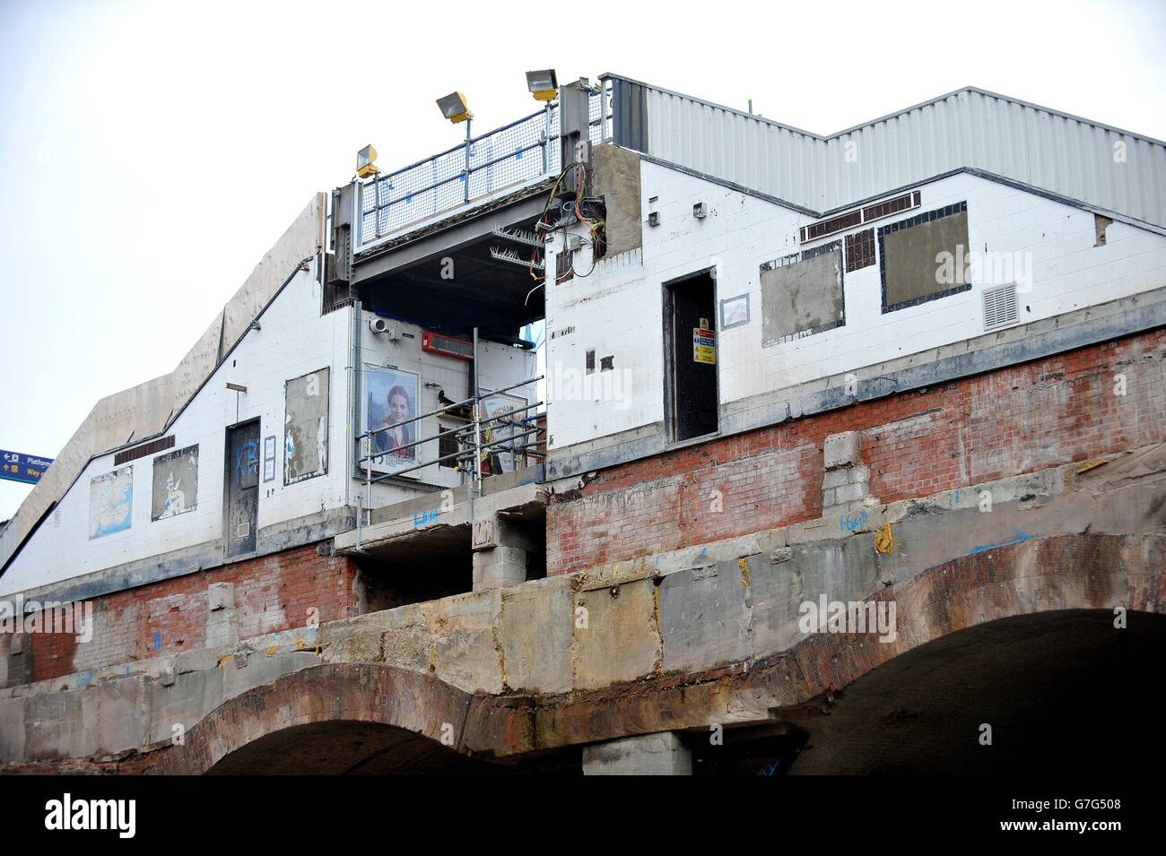 A view of a former platform and bridge walkway above the Victorian ...