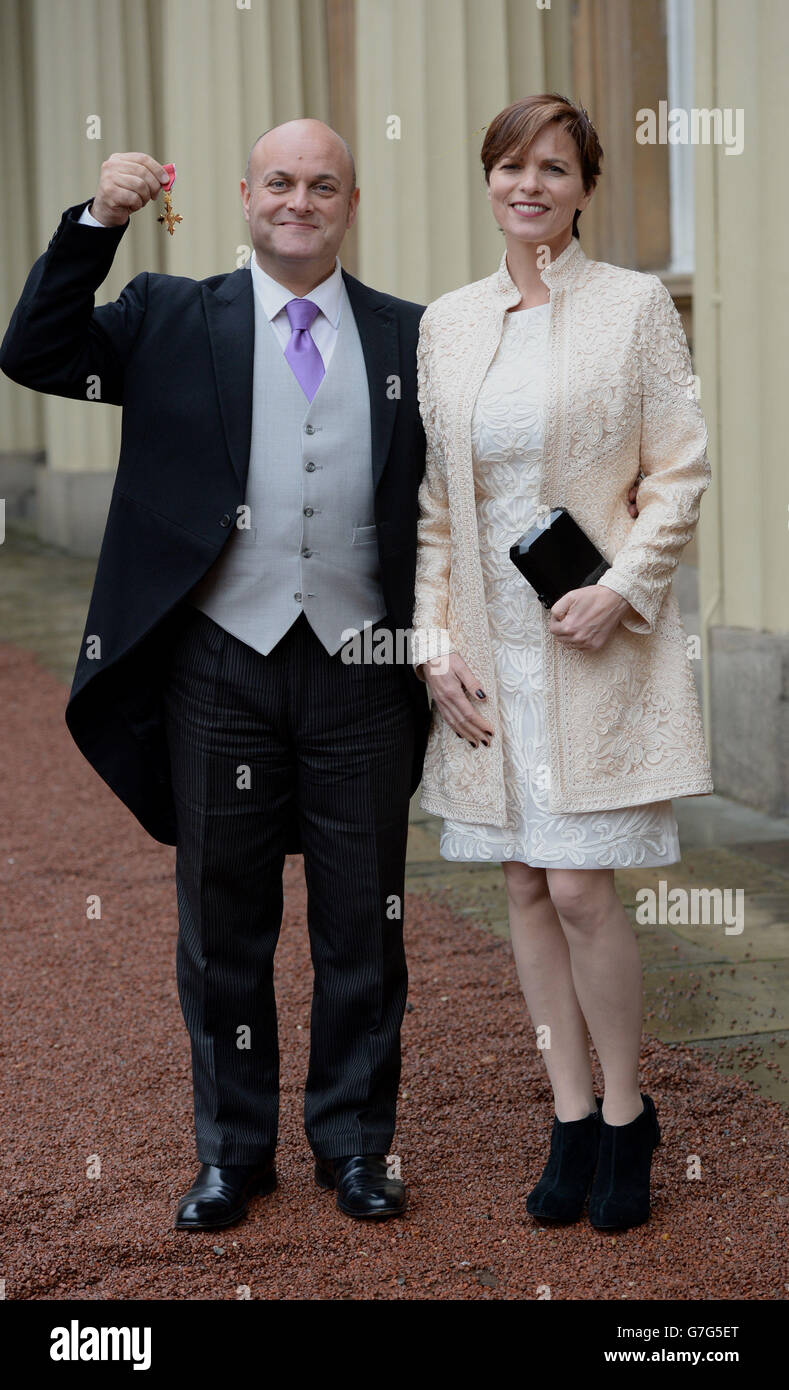 Chairman of Bafta Nigel Daly with his wife Louise Salter, holds his ...