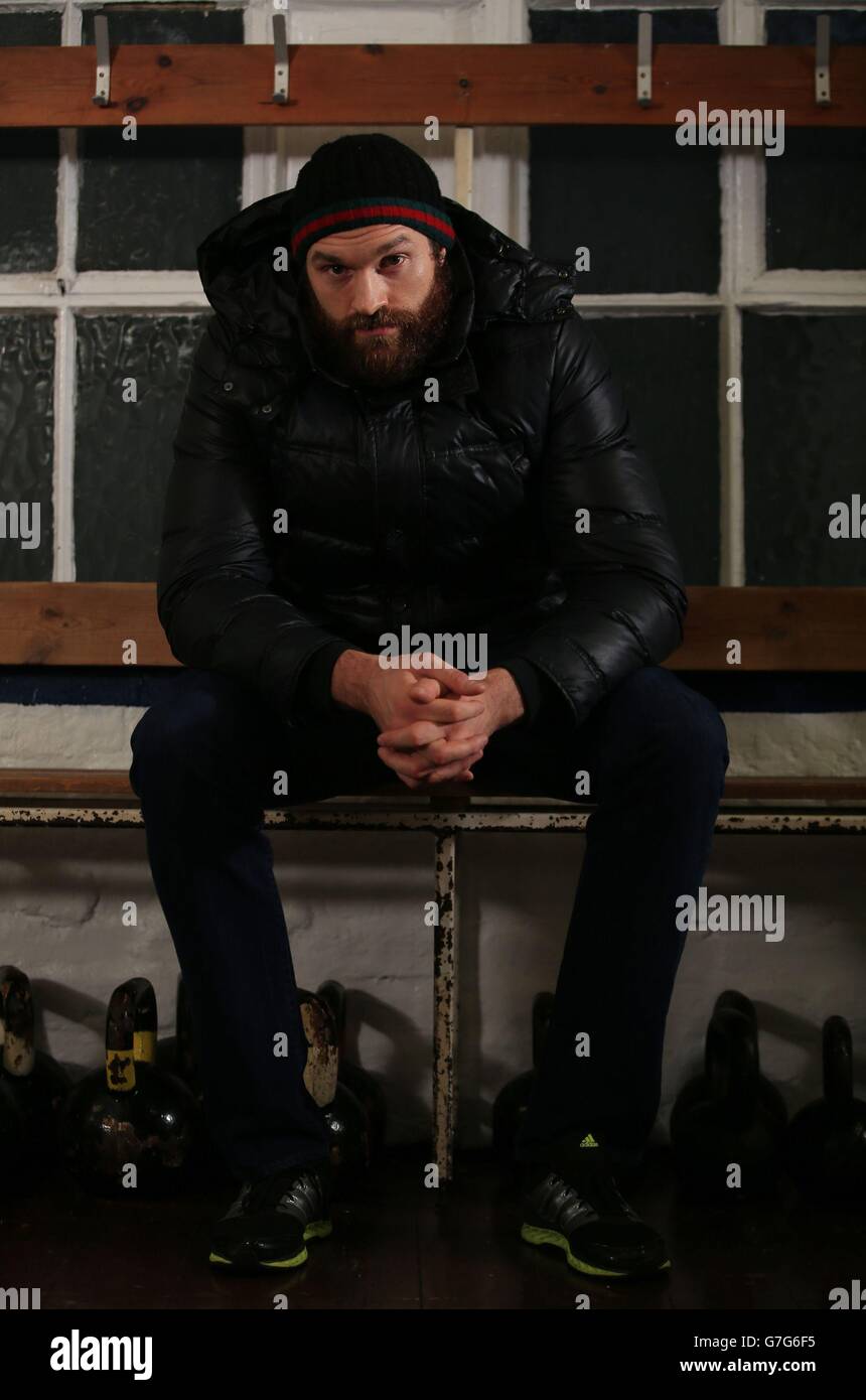 Heavyweight boxer Tyson Fury poses for the photographer during a media ...