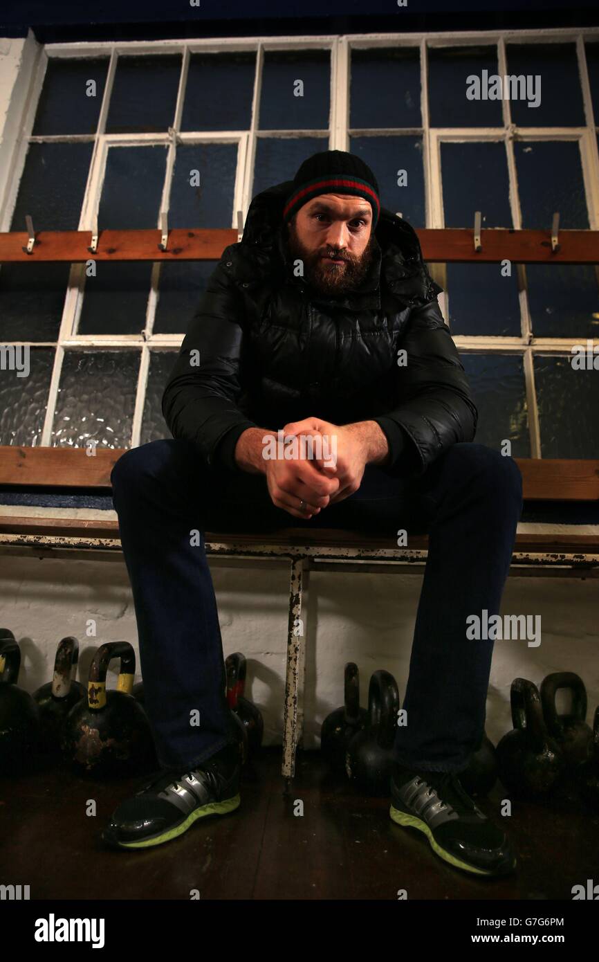 Heavyweight boxer Tyson Fury poses for the photographer during a media ...