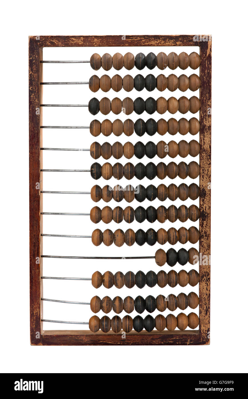Old wooden abacus on a white background isolated Stock Photo - Alamy