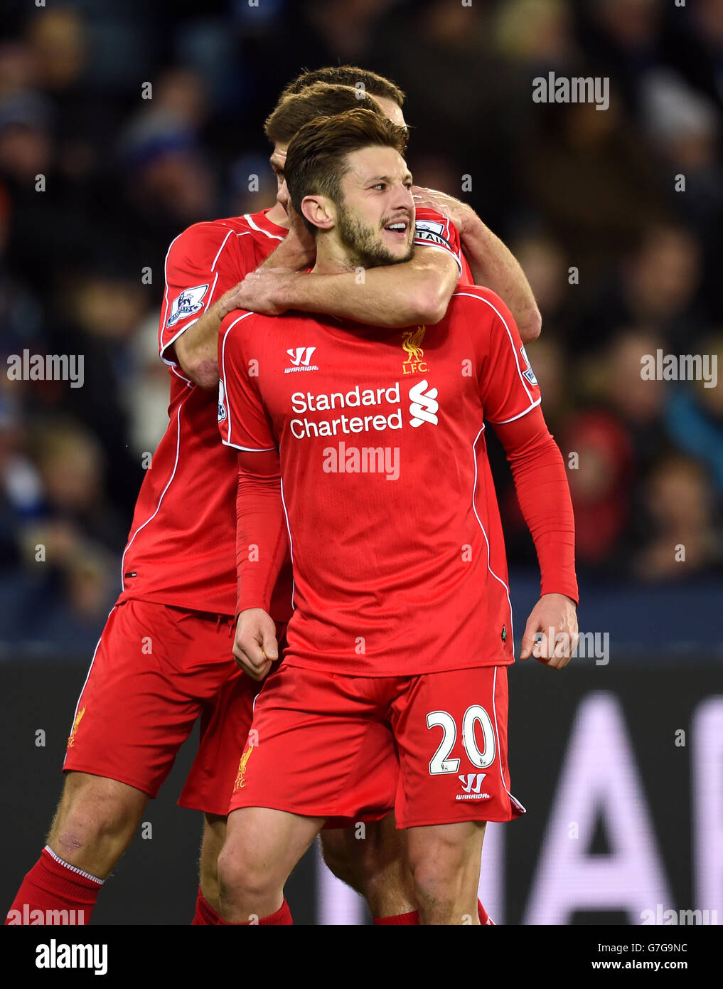 Adam lallana liverpool celebrates hi-res stock photography and images ...