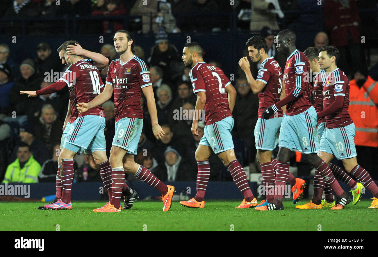 West Ham United players celebrate their second goal of the game Stock ...
