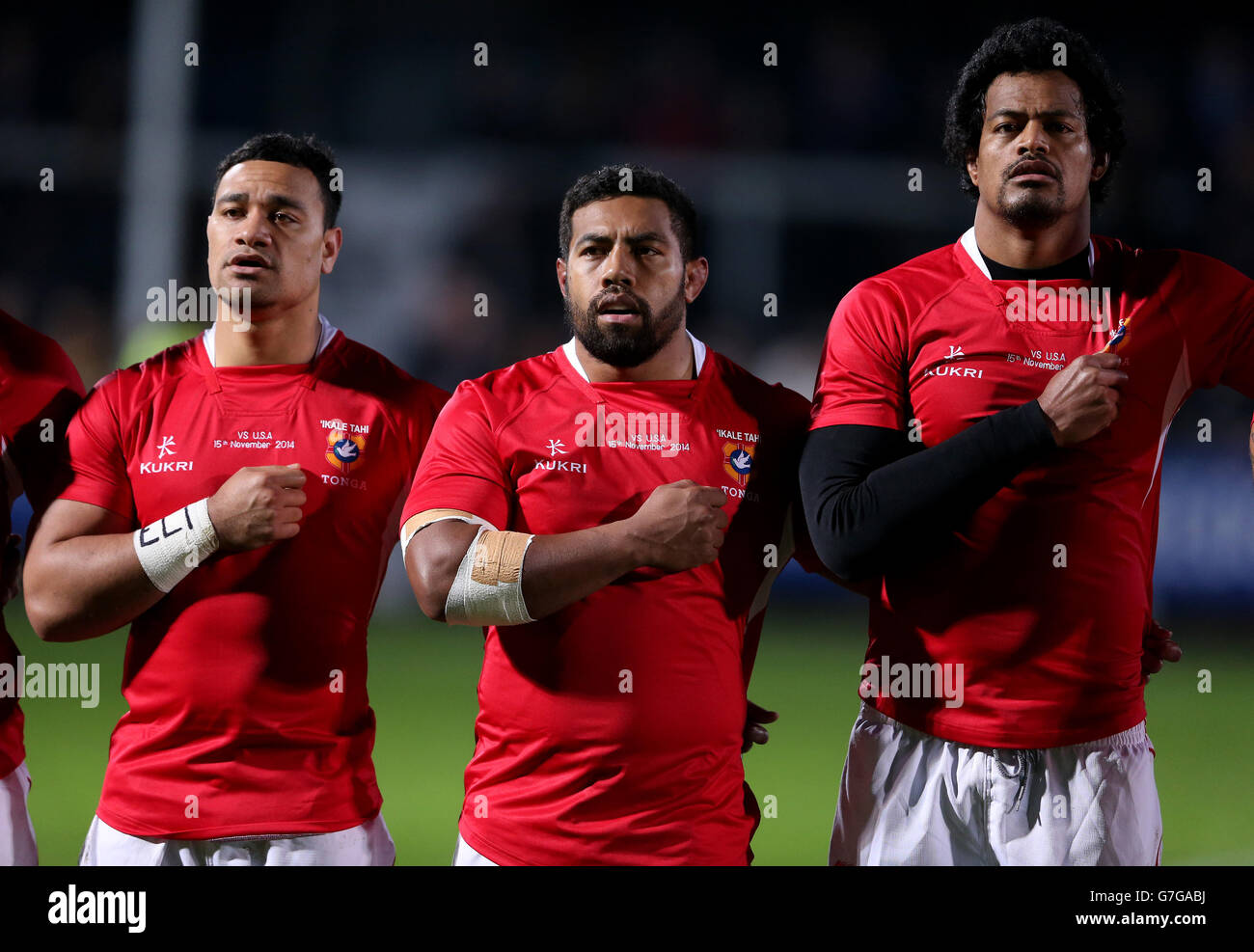 (Lto R) Otulea Katoa, Elvis Taione and Lisiate Fa'aoso of Tonga during ...