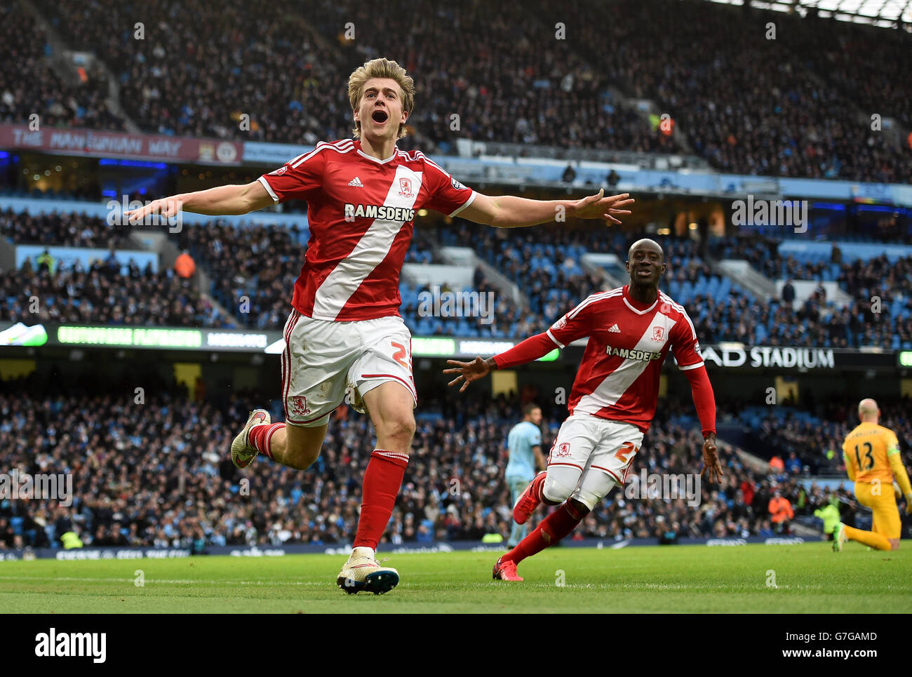 Middlesbrough's Patrick Bamford celebrates scoring his sides first goal ...