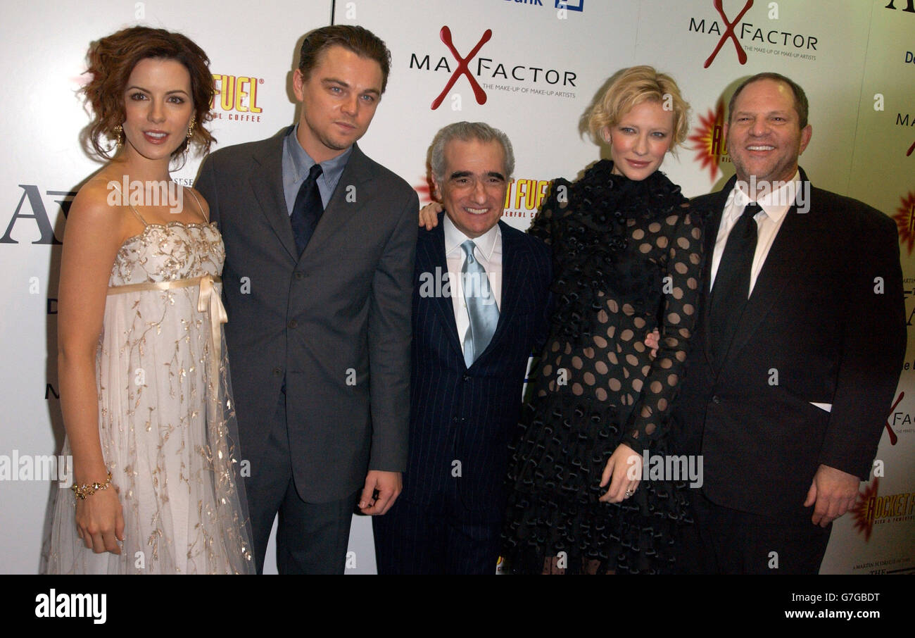 From left to right; Kate Beckinsale, Leonardo DiCaprio, Martin scorcese ...