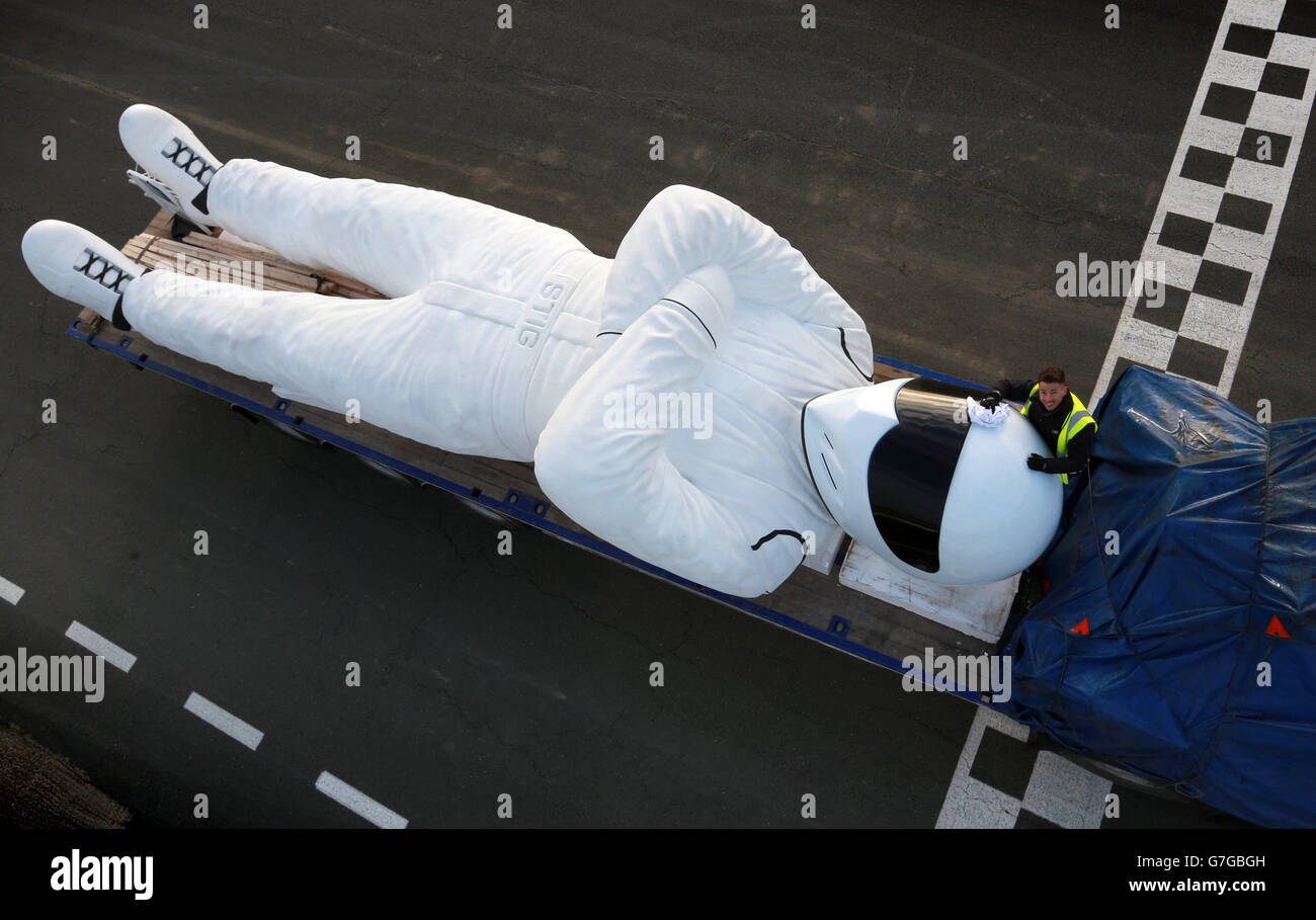 A 9-metre high statue of the Stig which has been created by BBC ...