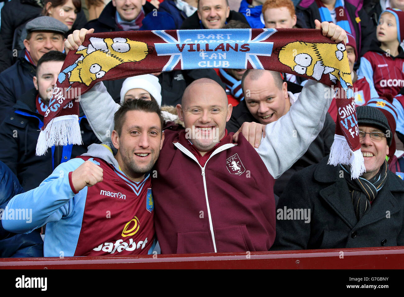 Aston Villa fans show their support in the stands during the FA Cup ...