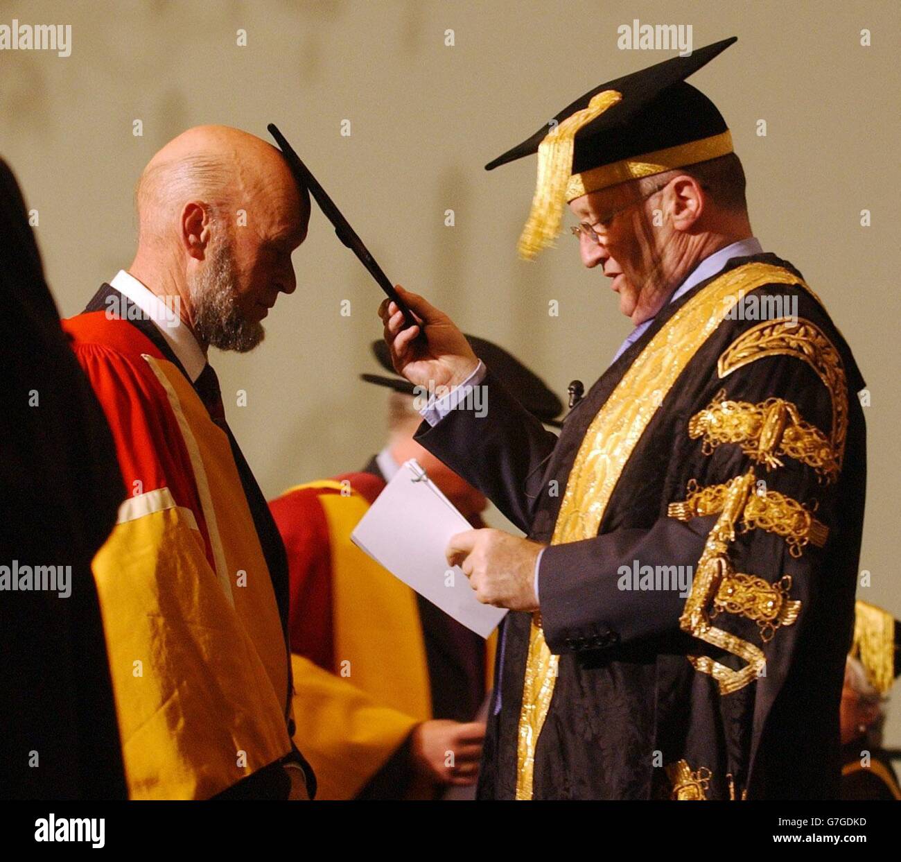 Glastonbuy organiser Michael Eavis (left) during his honoury conferment ...