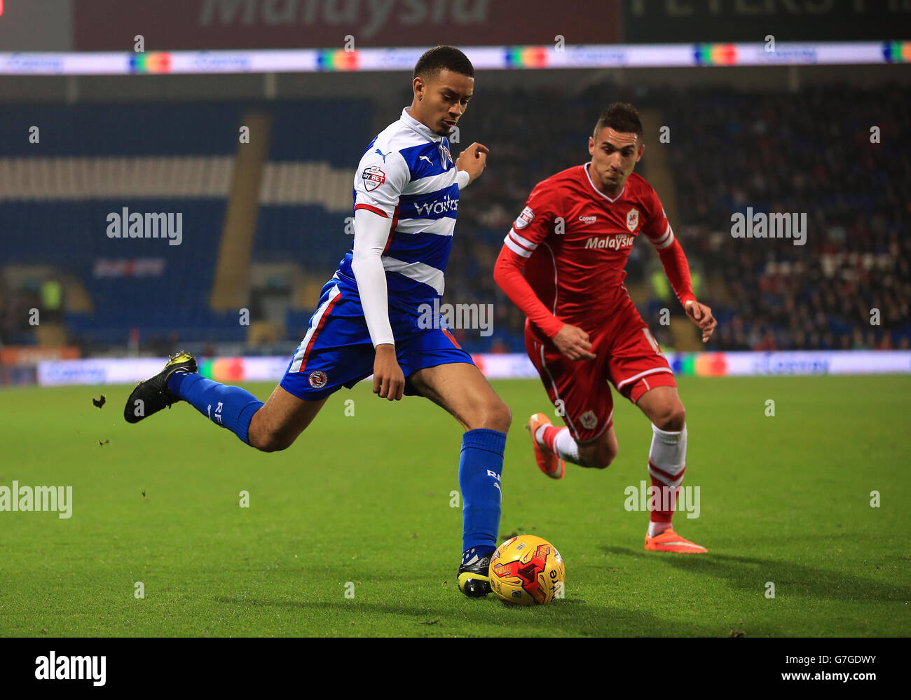 Reading's Michael Hector and Cardiff City's Federico Macheda (right ...