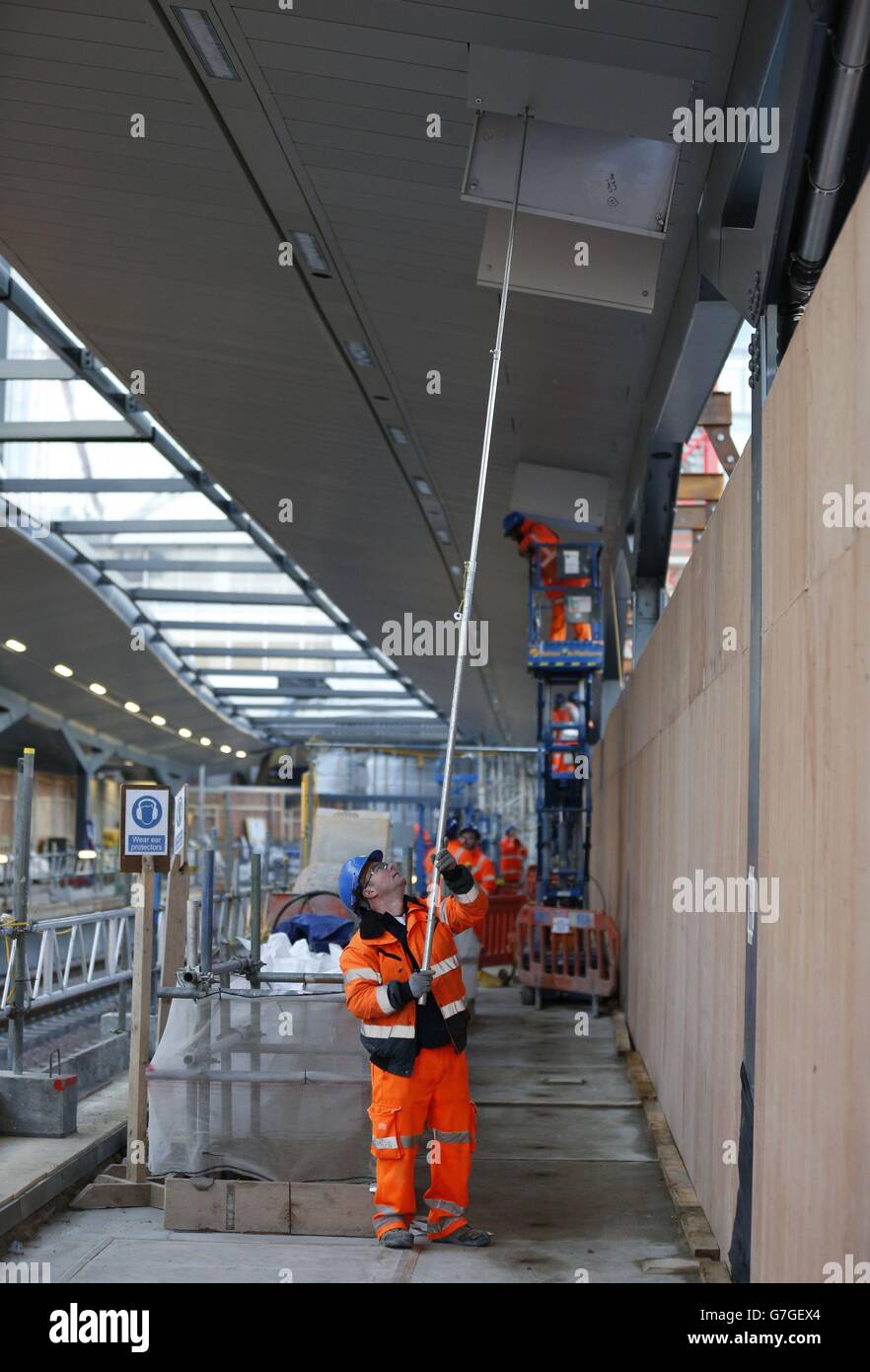 Construction work on what will eventually be the new platform ten at ...