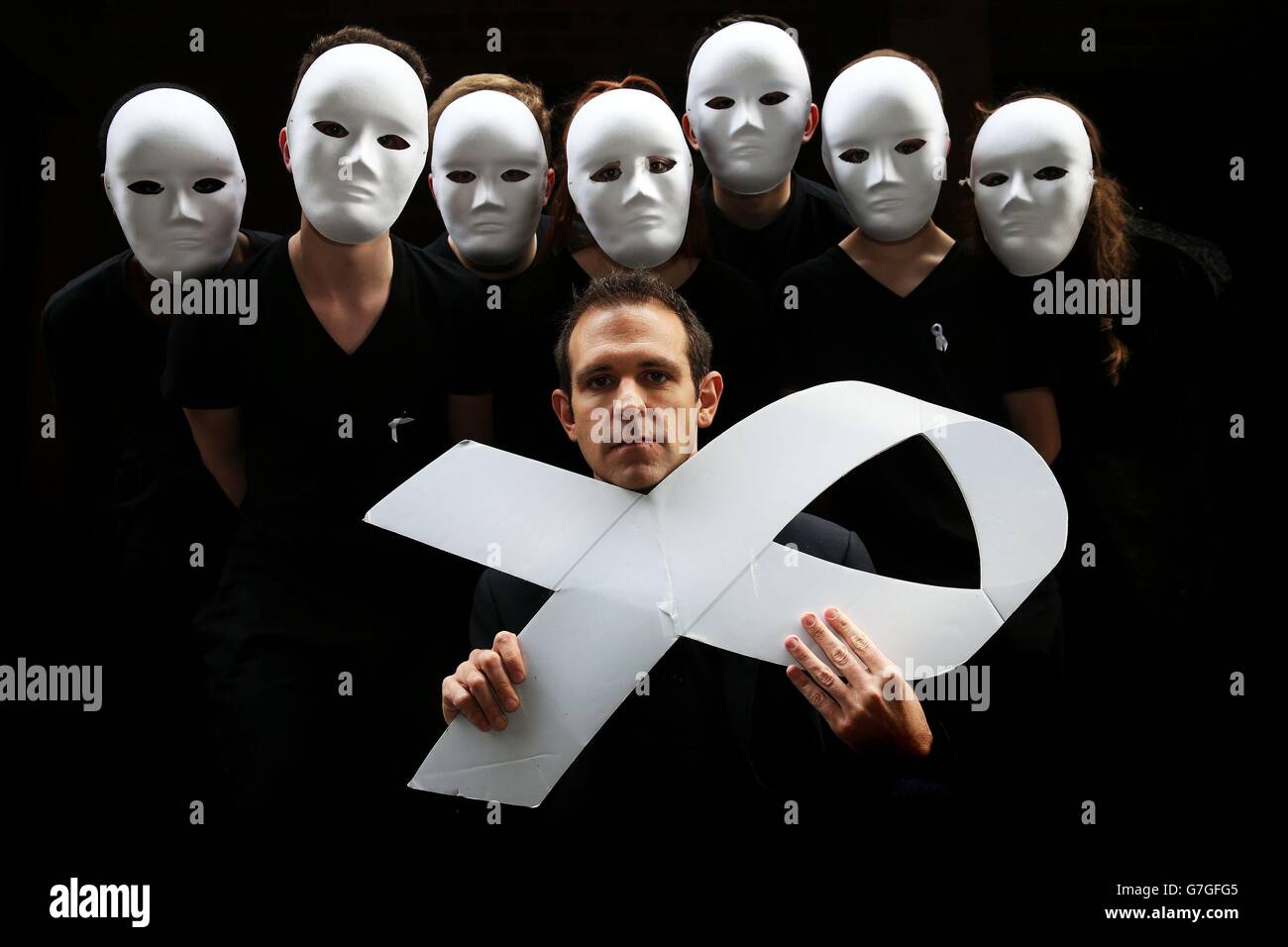 Tom Meagher with students from Blakestown Community School mime group ...