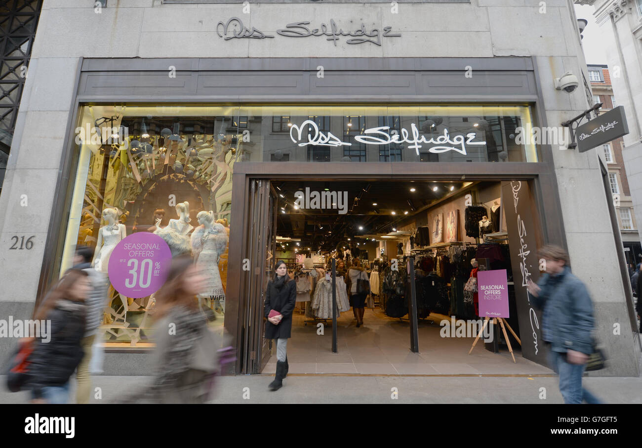 Miss Selfridge stock. General view of Miss Selfridge on Oxford Street ...