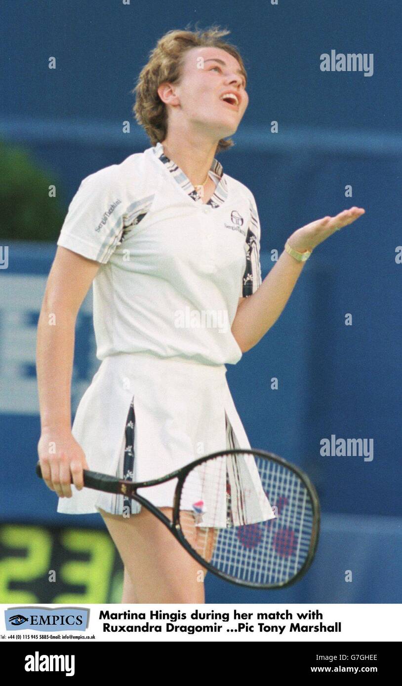Martina Hingis during her match with Ruxandra Dragomir Stock Photo - Alamy