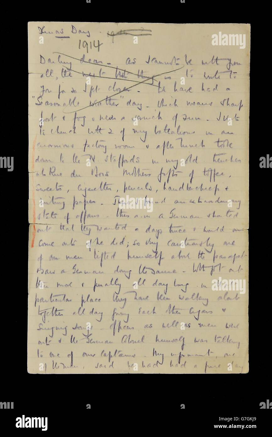 A letter written by General Sir Walter Congreve VC to his wife during ...
