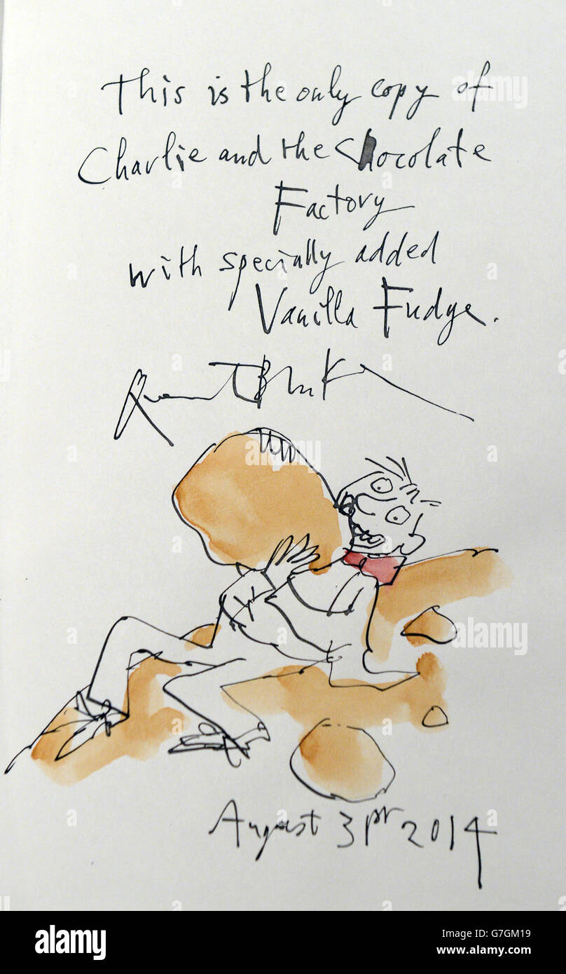 An illustration by Quentin Blake, as a collection of first editions ...