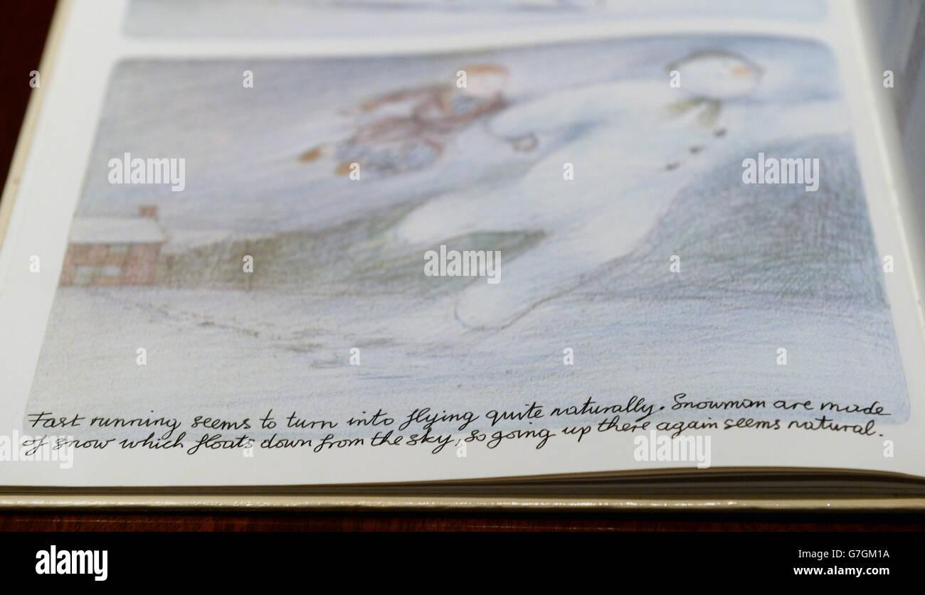 An illustration in the first edition of the snowman hi-res stock ...