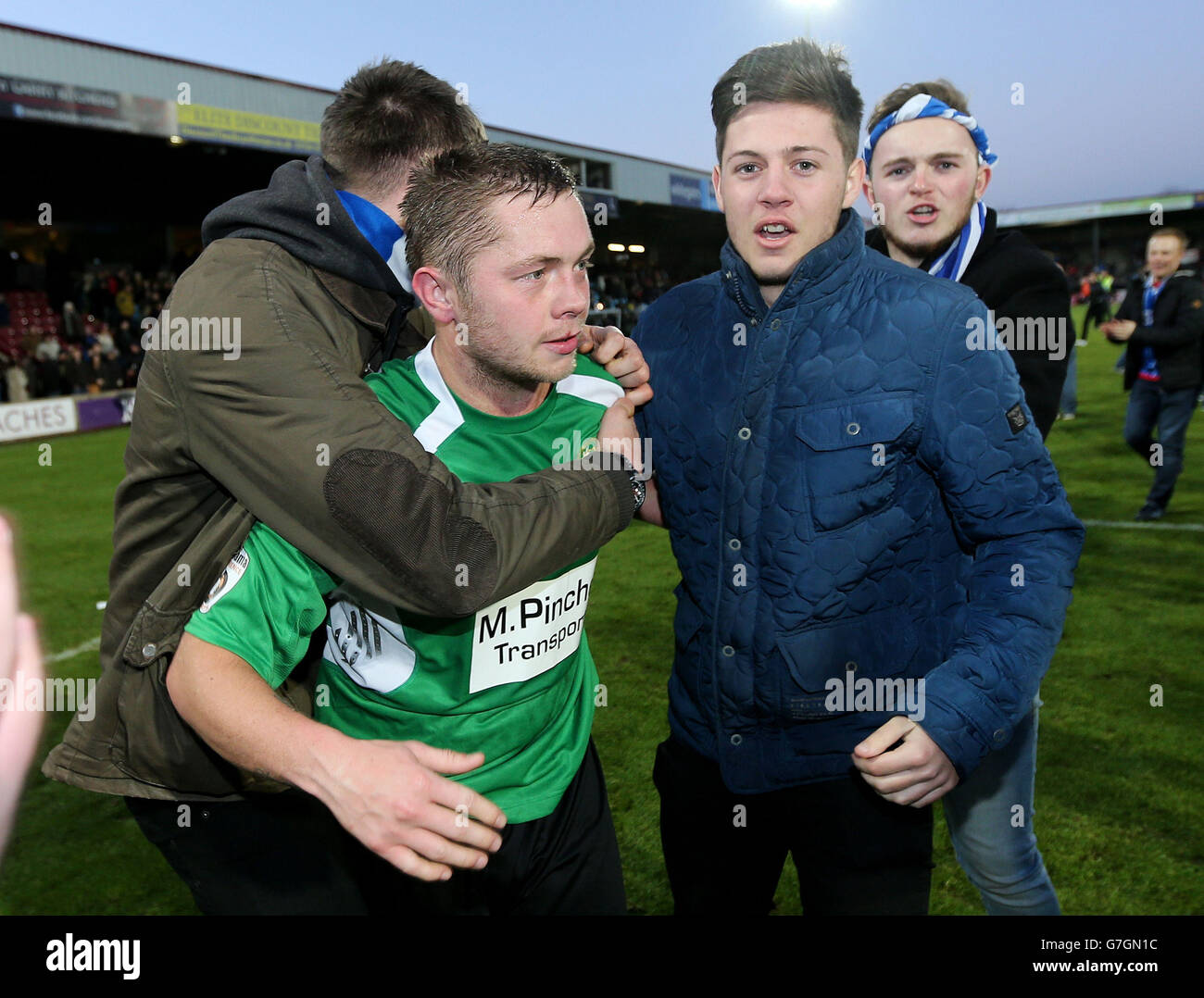Worcester City Sean Geddes celebrates with fans after their 1-1 draw ...