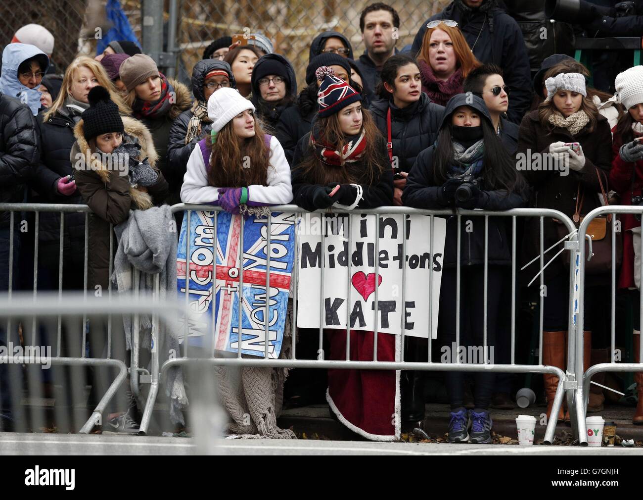 Fans await the arrival of The Duchess of Cambridge on Madison Avenue ...