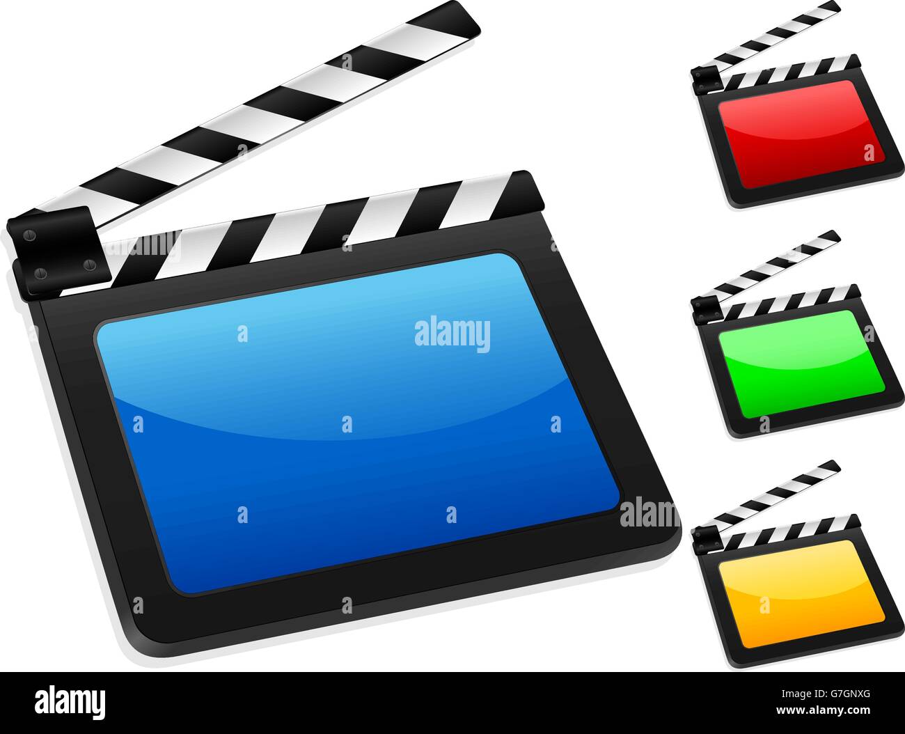 3D digital movie clapper board. Vector illustration Stock Vector Image ...