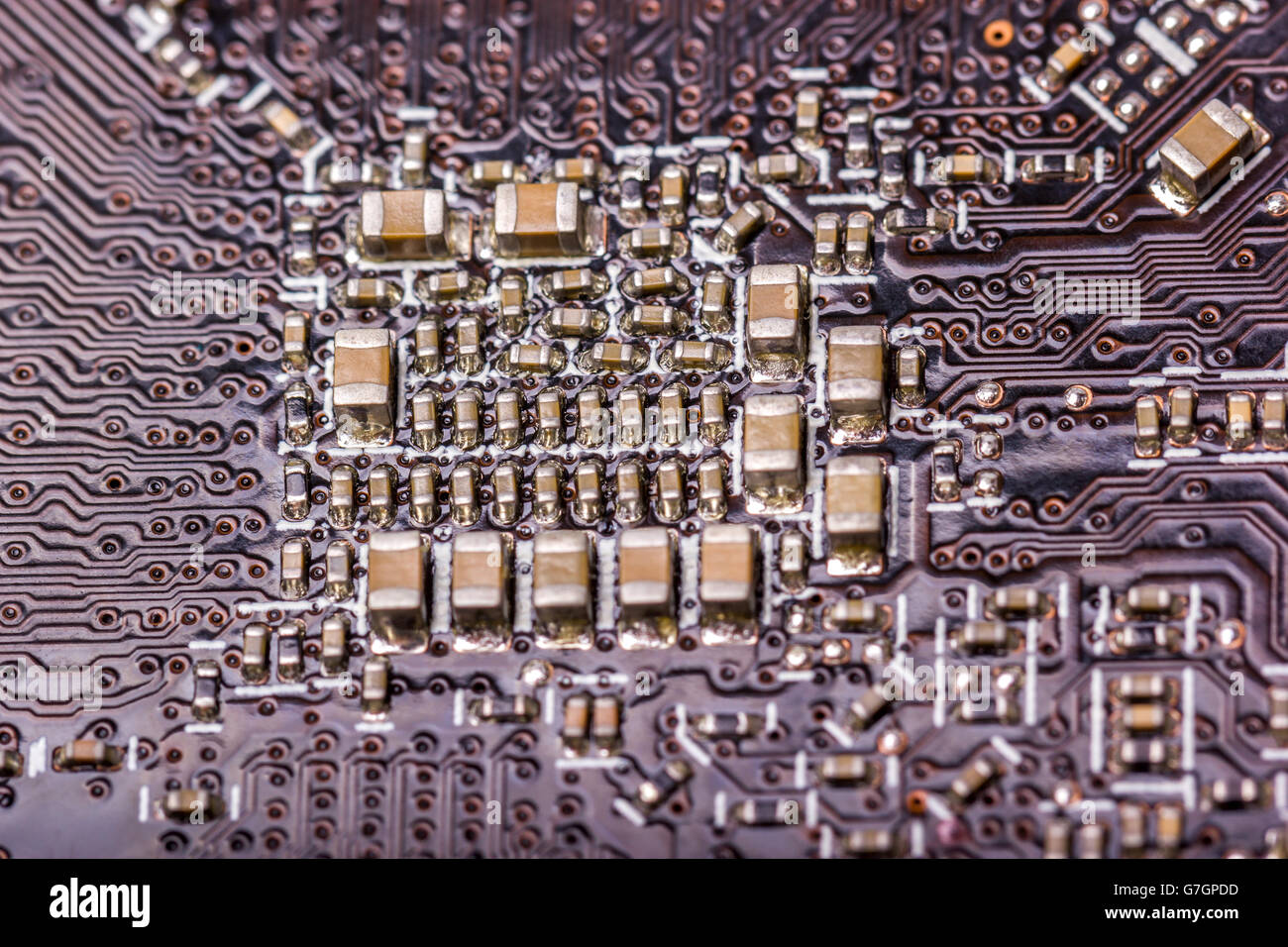 Electronic collection - fragment a computer PCB with SMD components ...