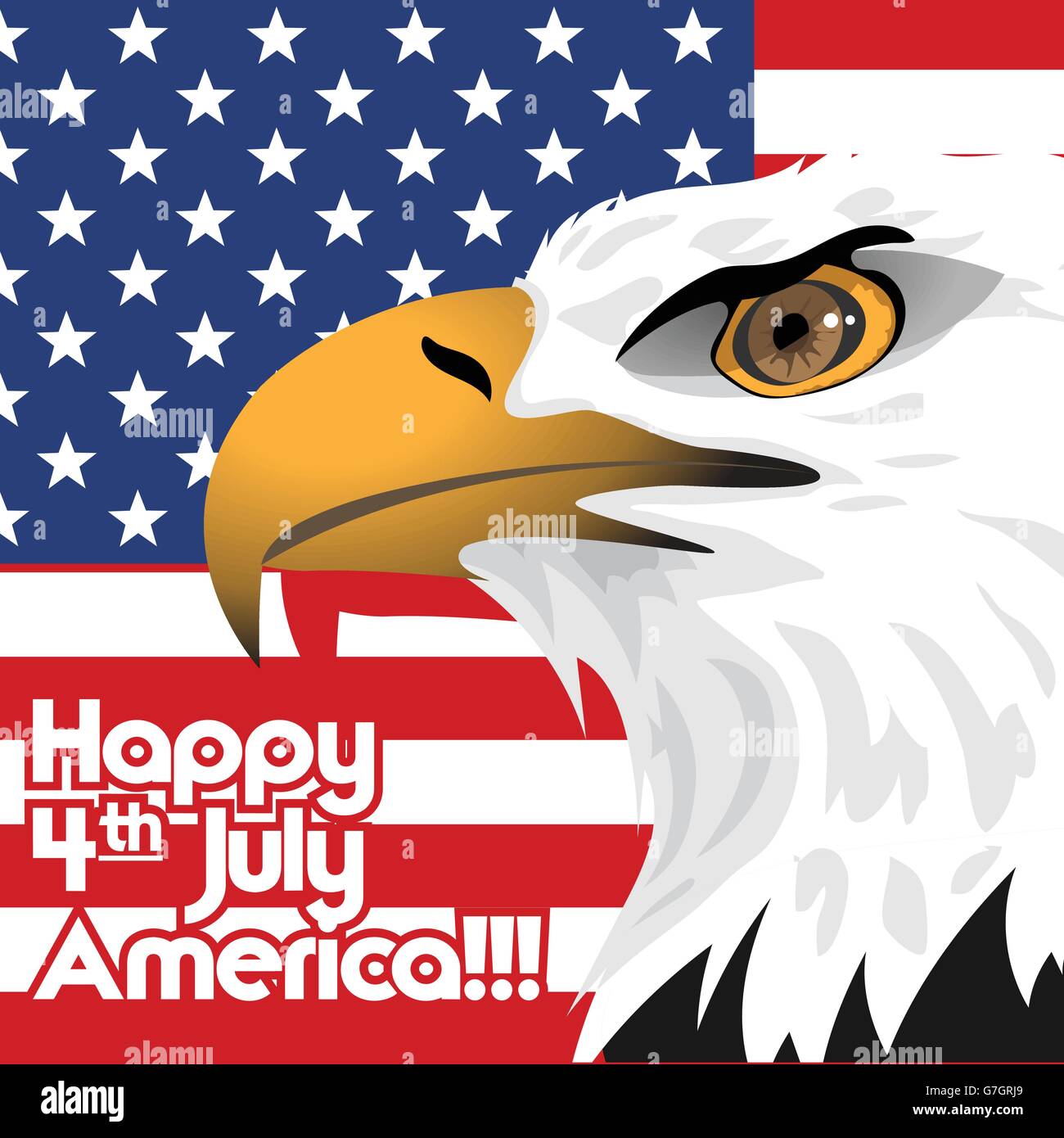 Happy fourth of july America, independence day card, with a big eagle ...